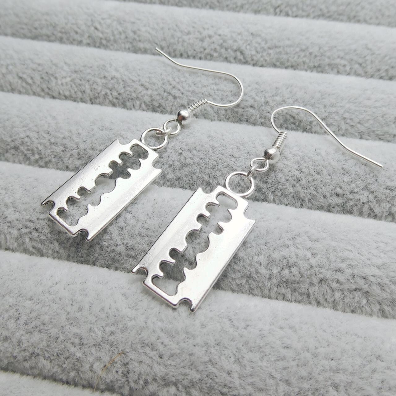 Brand New Handmade Silver Razor Blade Dangly Charm... - Depop