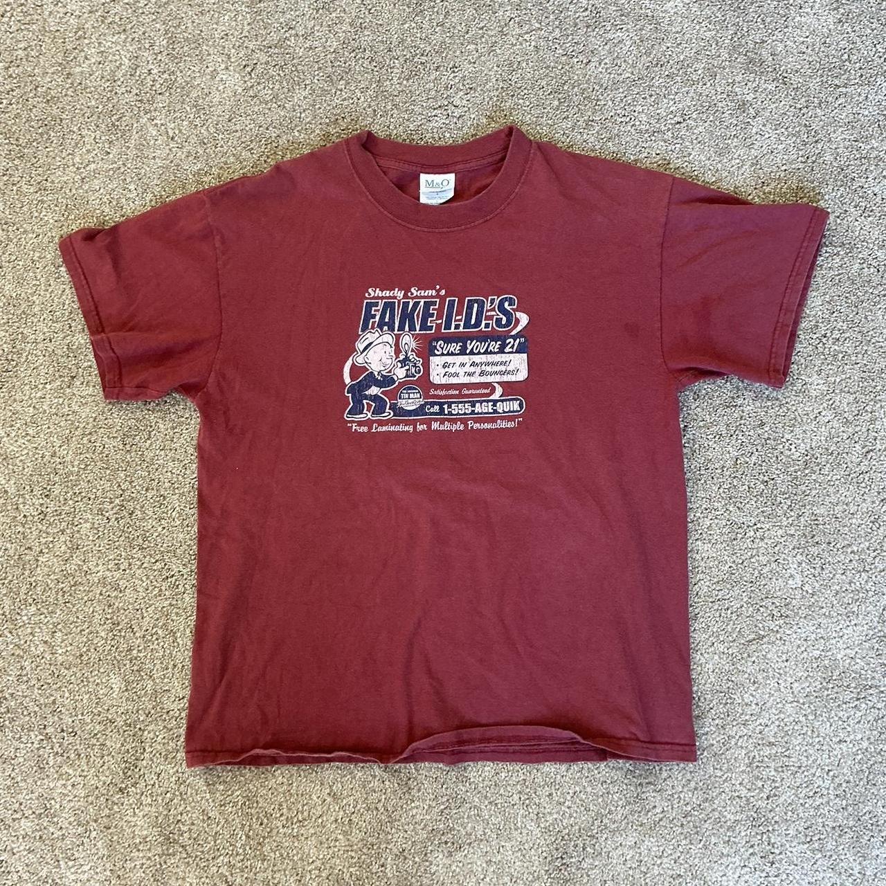 Vintage funny fake id tee shirt. Heavyweight. Size... | Depop