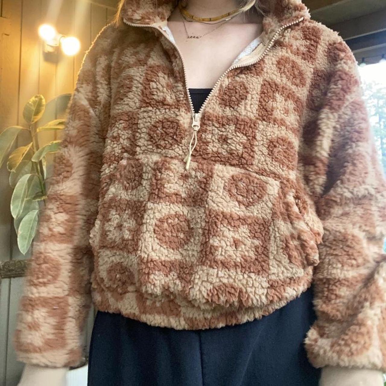 Hippie Rose fluffy zip up wore once or twice kids... - Depop