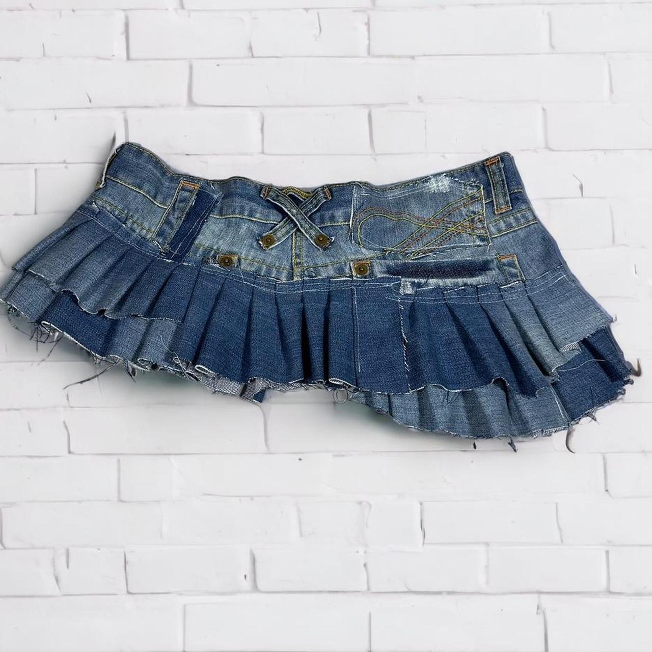 Ultra micro mini belt skirt in reworked... - Depop