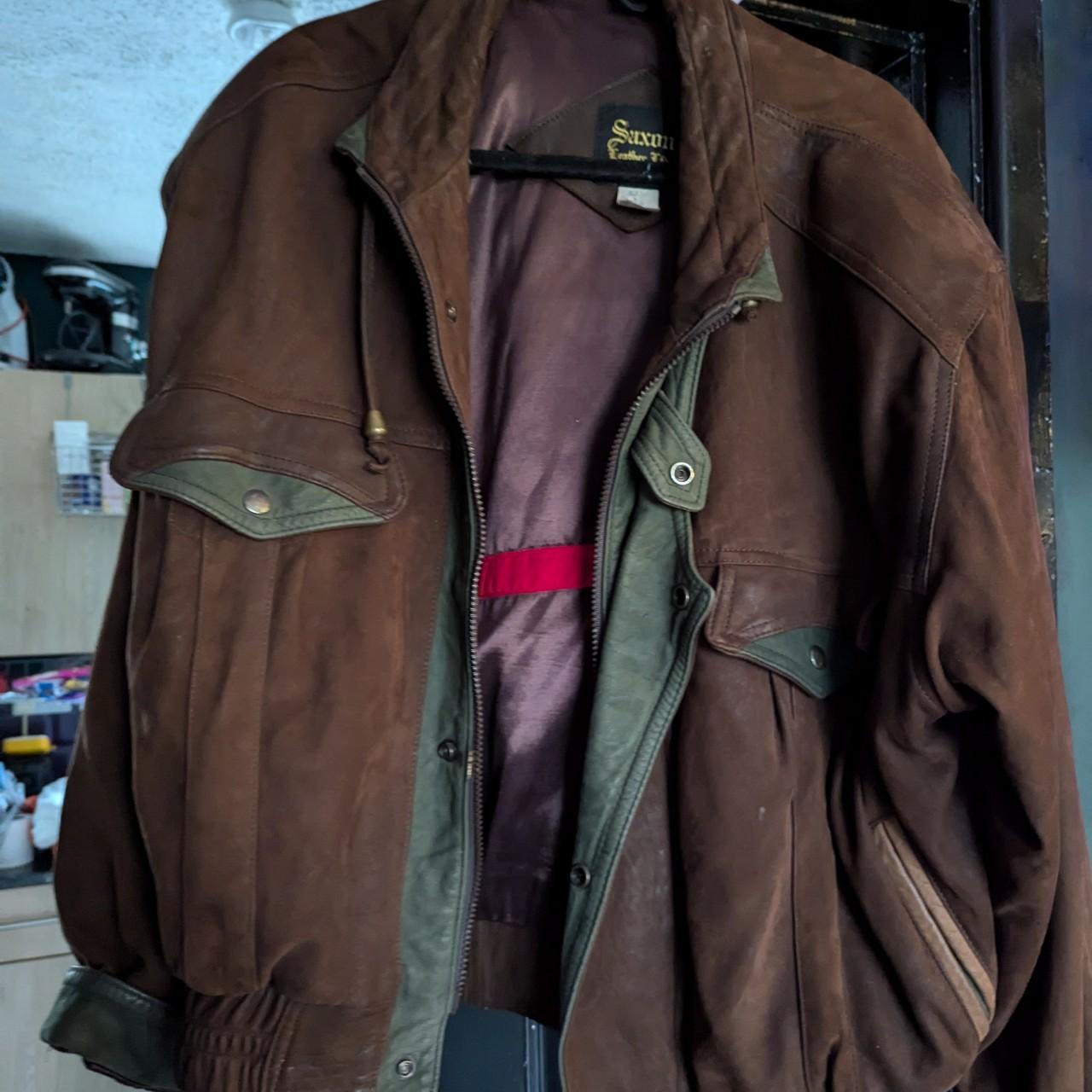 Vintage 80s leather jacket! Saxon leather made in... - Depop