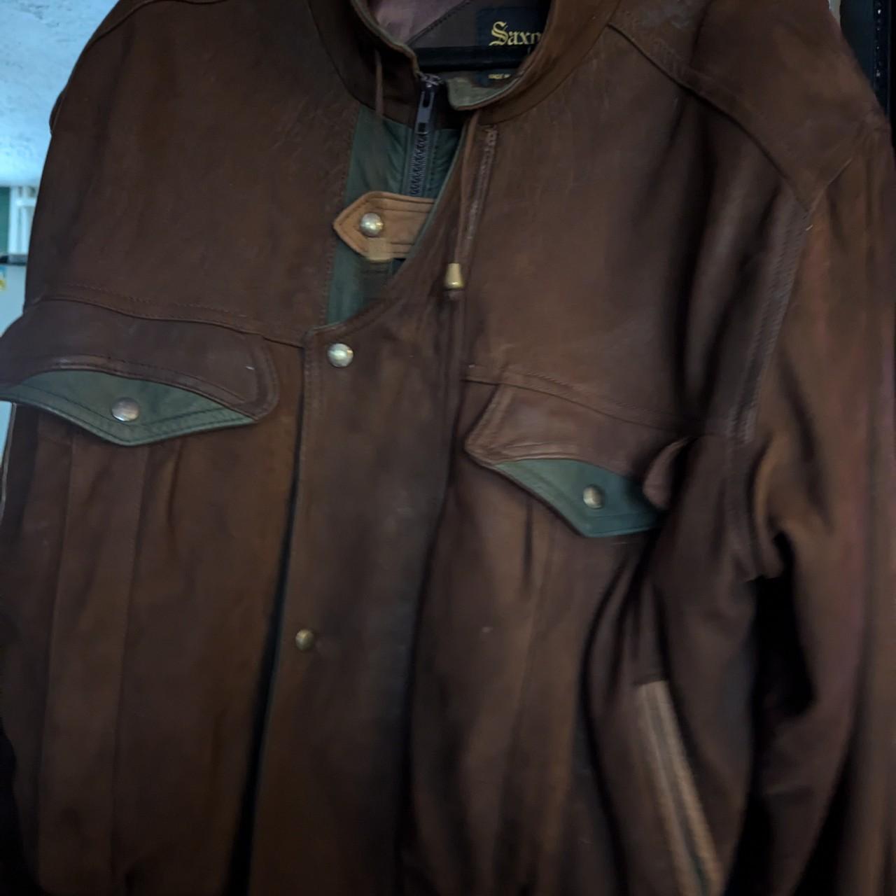 Vintage 80s leather jacket! Saxon leather made in... - Depop