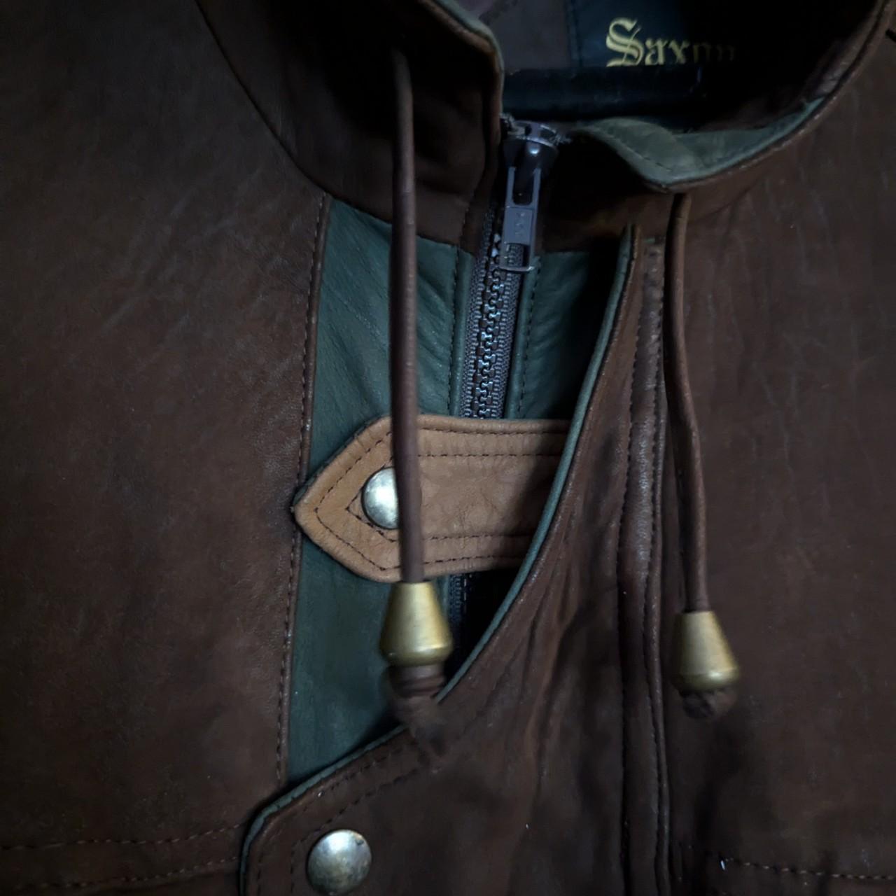 Vintage 80s leather jacket! Saxon leather made in... - Depop