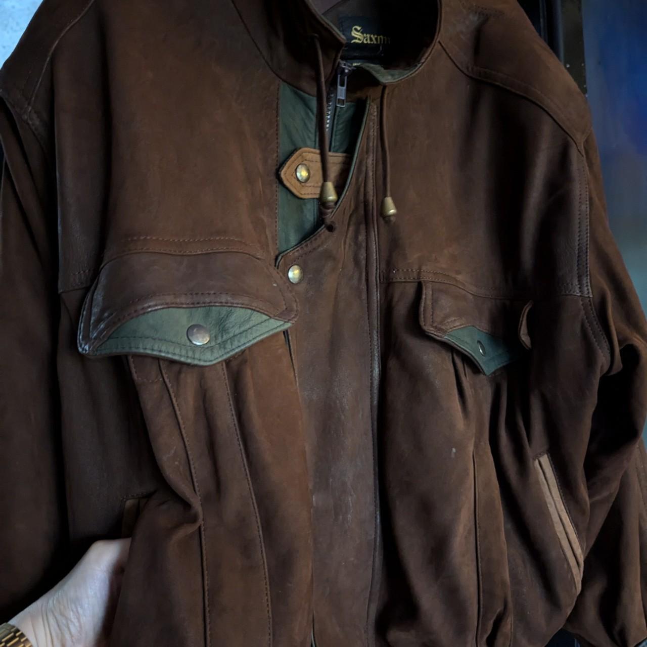 Vintage 80s leather jacket! Saxon leather made in... - Depop