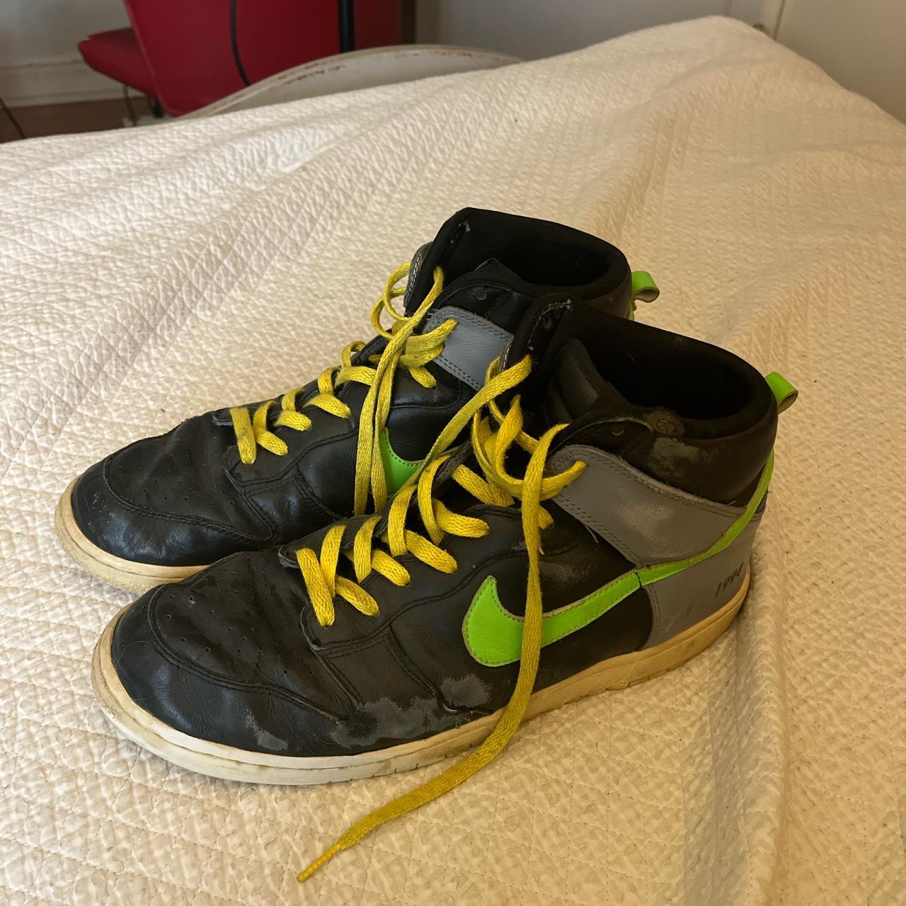 Nike Custom Hi Top Dunks (slightly torn and dirty... - Depop