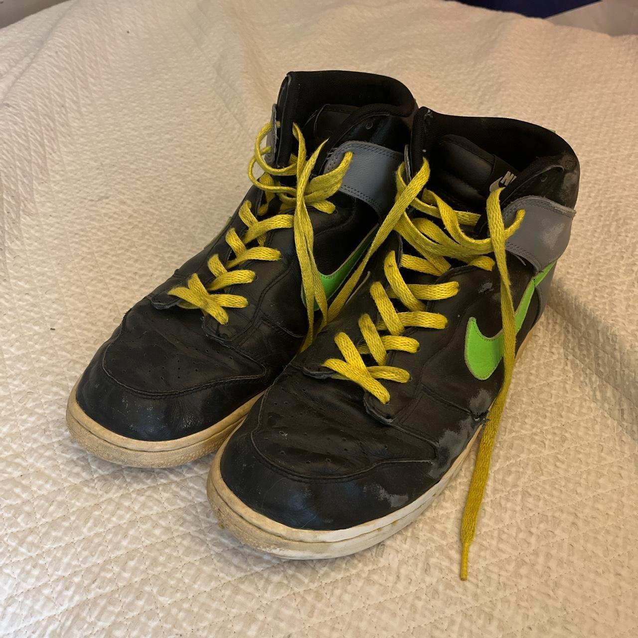 Nike Custom Hi Top Dunks (slightly torn and dirty... - Depop