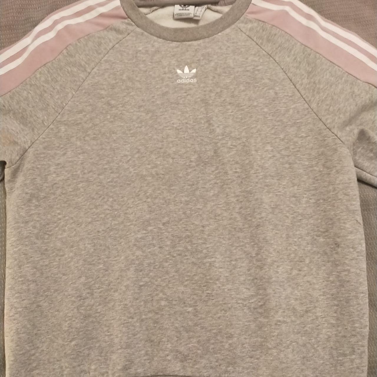 Adidas Sweatshirt 3 stripe sweatshirt Purple strip... - Depop