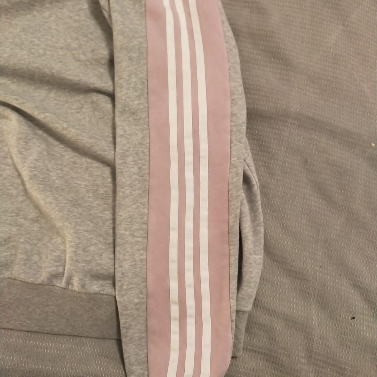 Adidas Sweatshirt 3 stripe sweatshirt Purple strip... - Depop