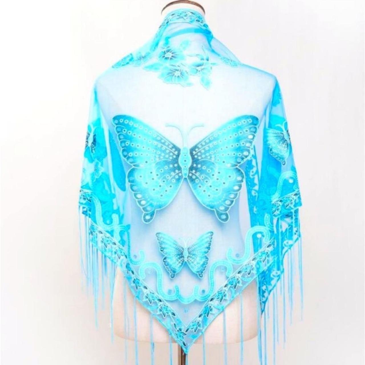 Butterfly Shaped Lace Triangle Shawl/Headscarf or... - Depop