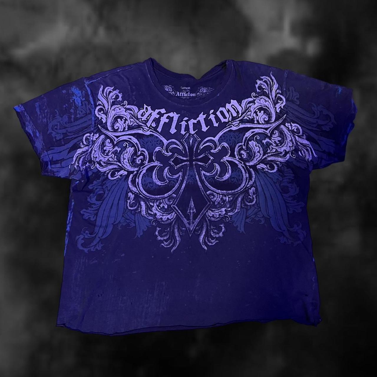 Rare affliction shirt super hard with the cool... - Depop