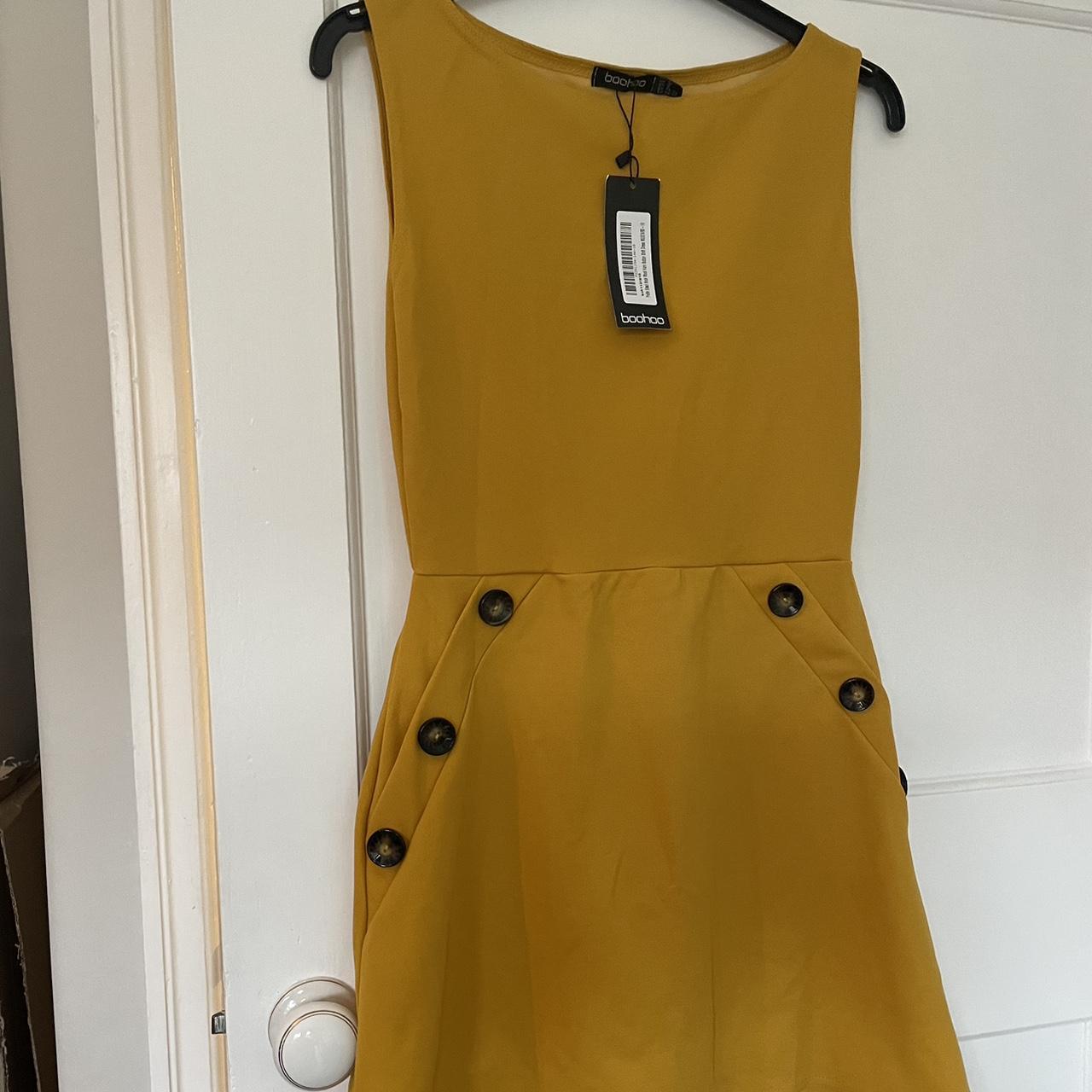 Petite size 10 mustard mini dress #mustard - Depop