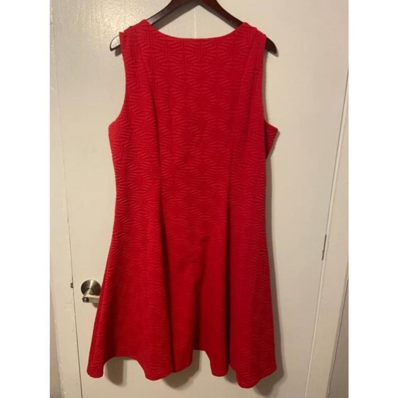 Torrid Red Fit and Flare Skater Textured Dress Size... - Depop