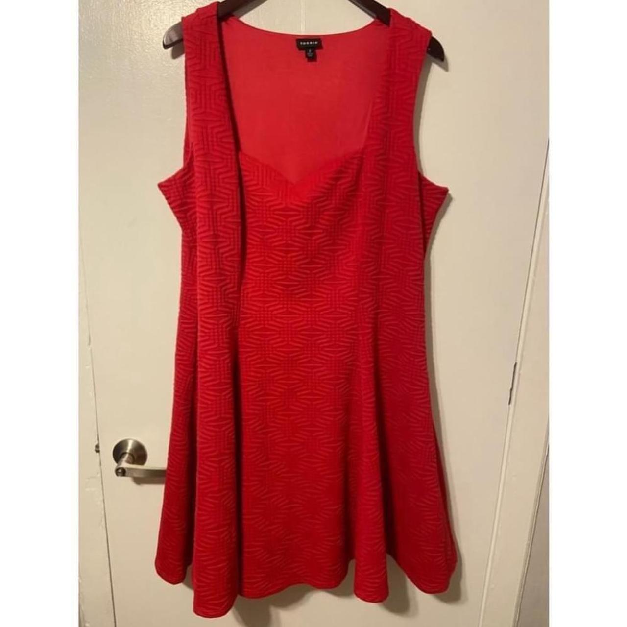 Torrid Red Fit and Flare Skater Textured Dress Size... - Depop