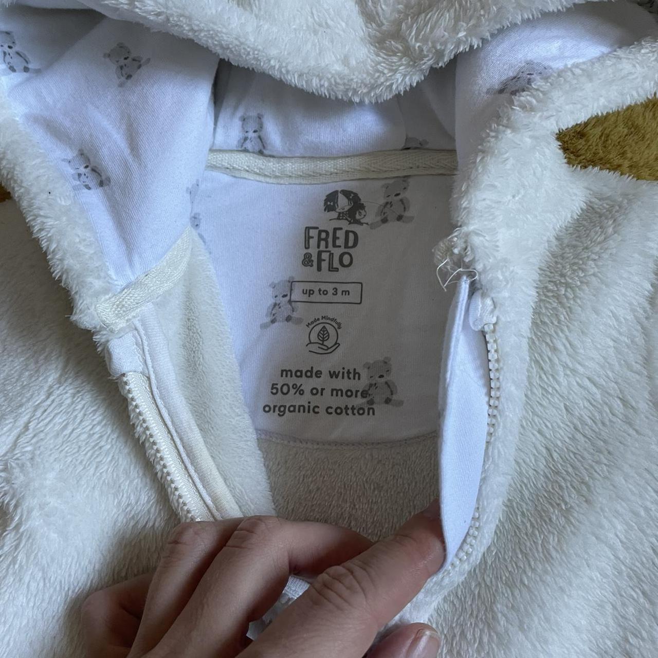 Fred & Flo fleece jacket White/Cream Organic cotton... - Depop