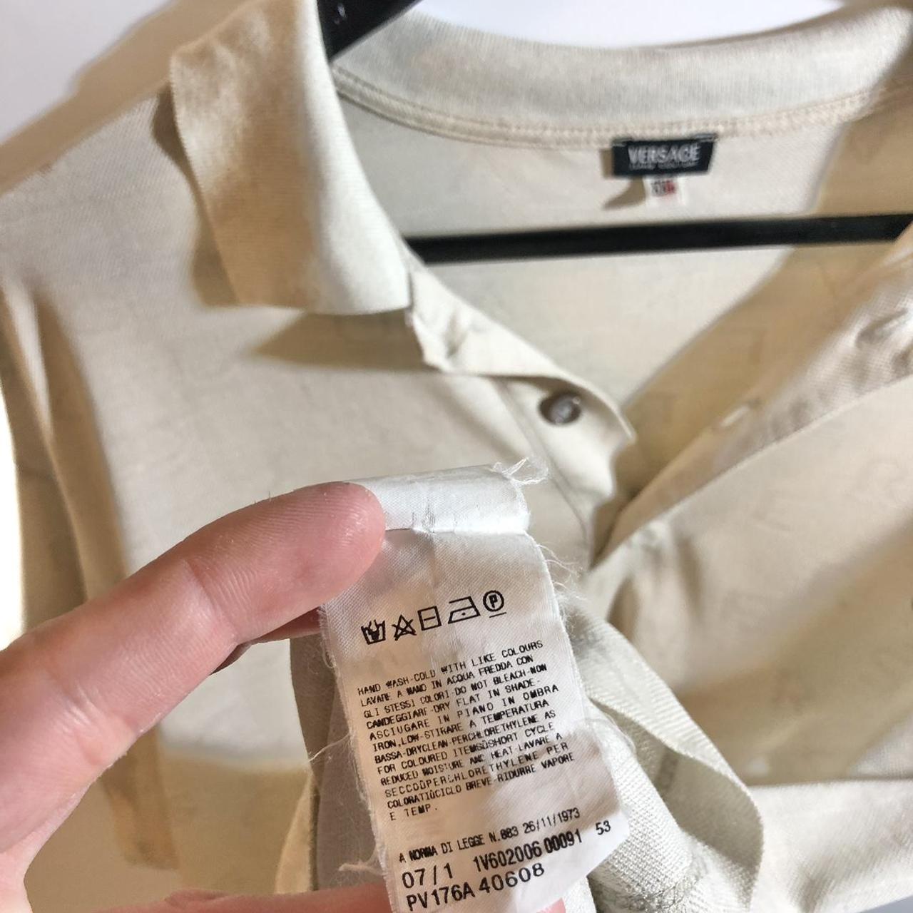 Versace Men's Cream Polo-shirts | Depop