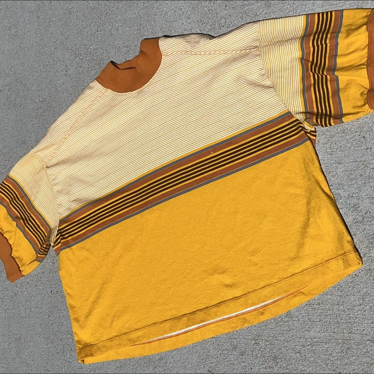Funky Striped Ringer tee -the neck fits like a mock... - Depop