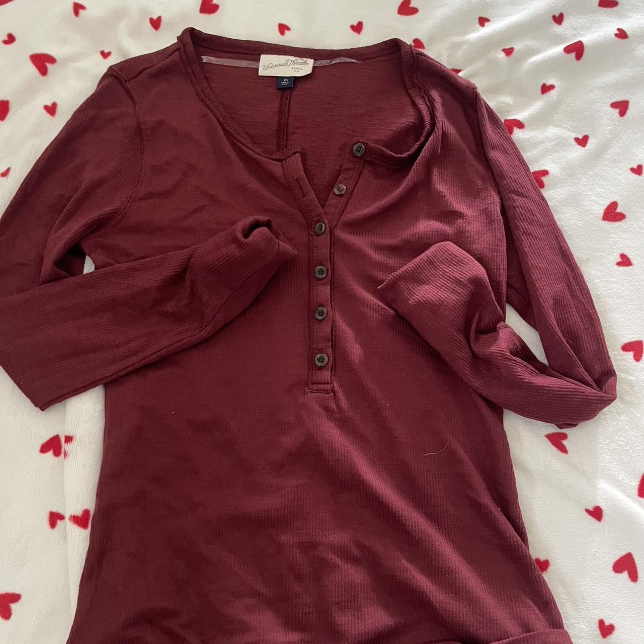 Target Women's Burgundy Shirt | Depop