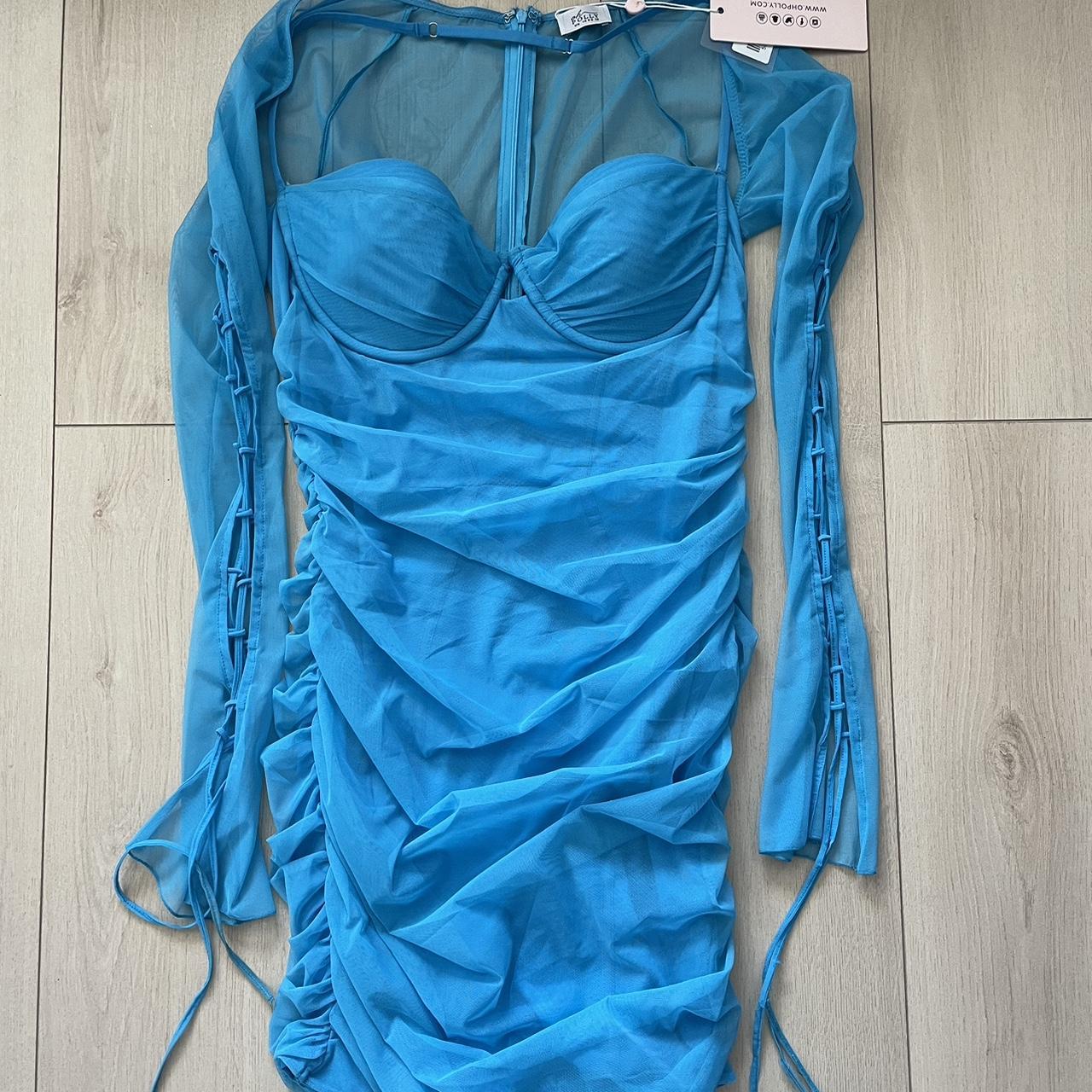 beautiful oh polly blue dress size us 10 brand... - Depop