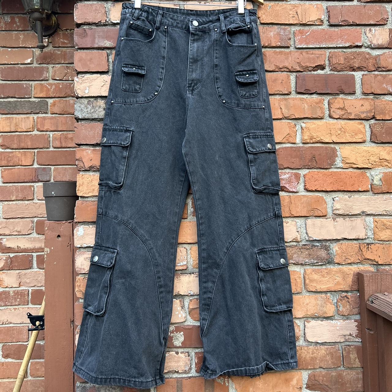 synical global bruised denim cargo pants amazing... | Depop