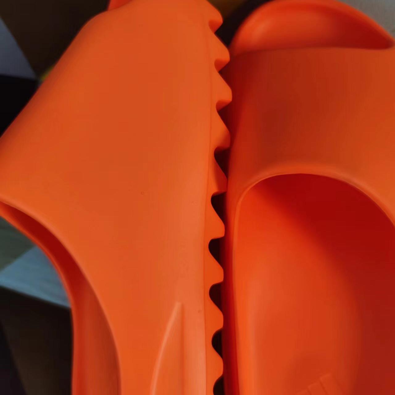 Adidas Women's Orange Slides | Depop