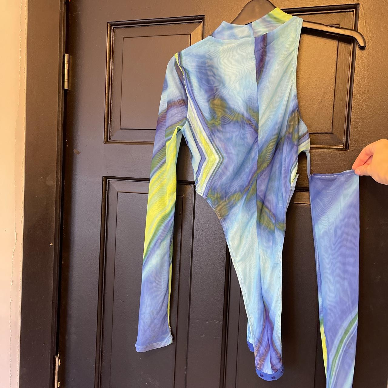 Mars the label abstract mesh bodysuit size 8, worn... - Depop