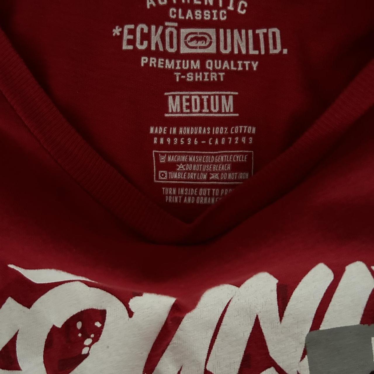 red graffiti ecko unlimited shirt size... - Depop