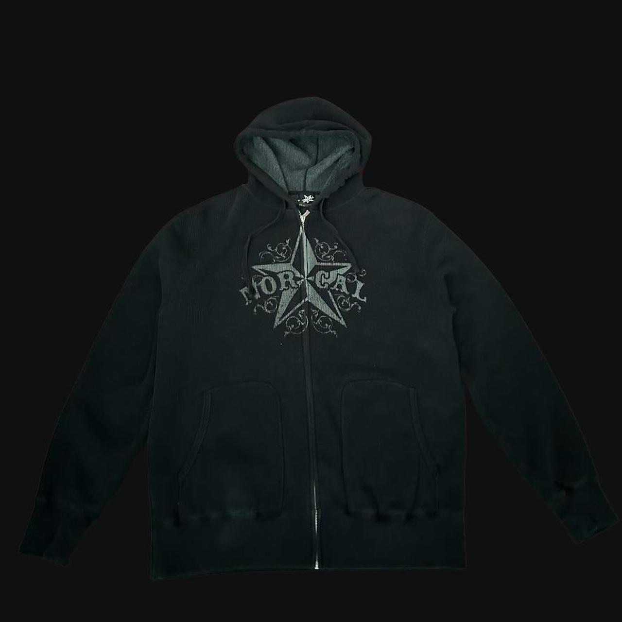 black norcal star zip up size large #norcal #y2k #swag - Depop