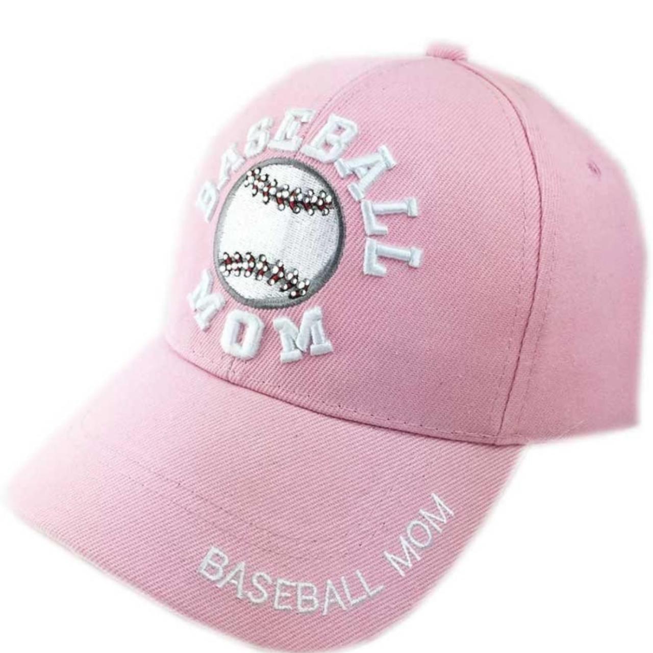 Baseball Mom Sport Game Cap Hat Pink 3D Embroidered... - Depop