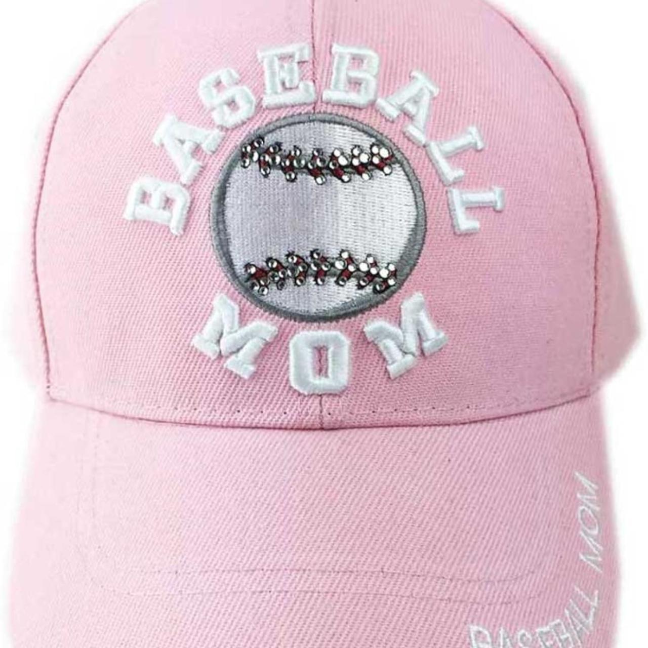 Baseball Mom Sport Game Cap Hat Pink 3D Embroidered... - Depop