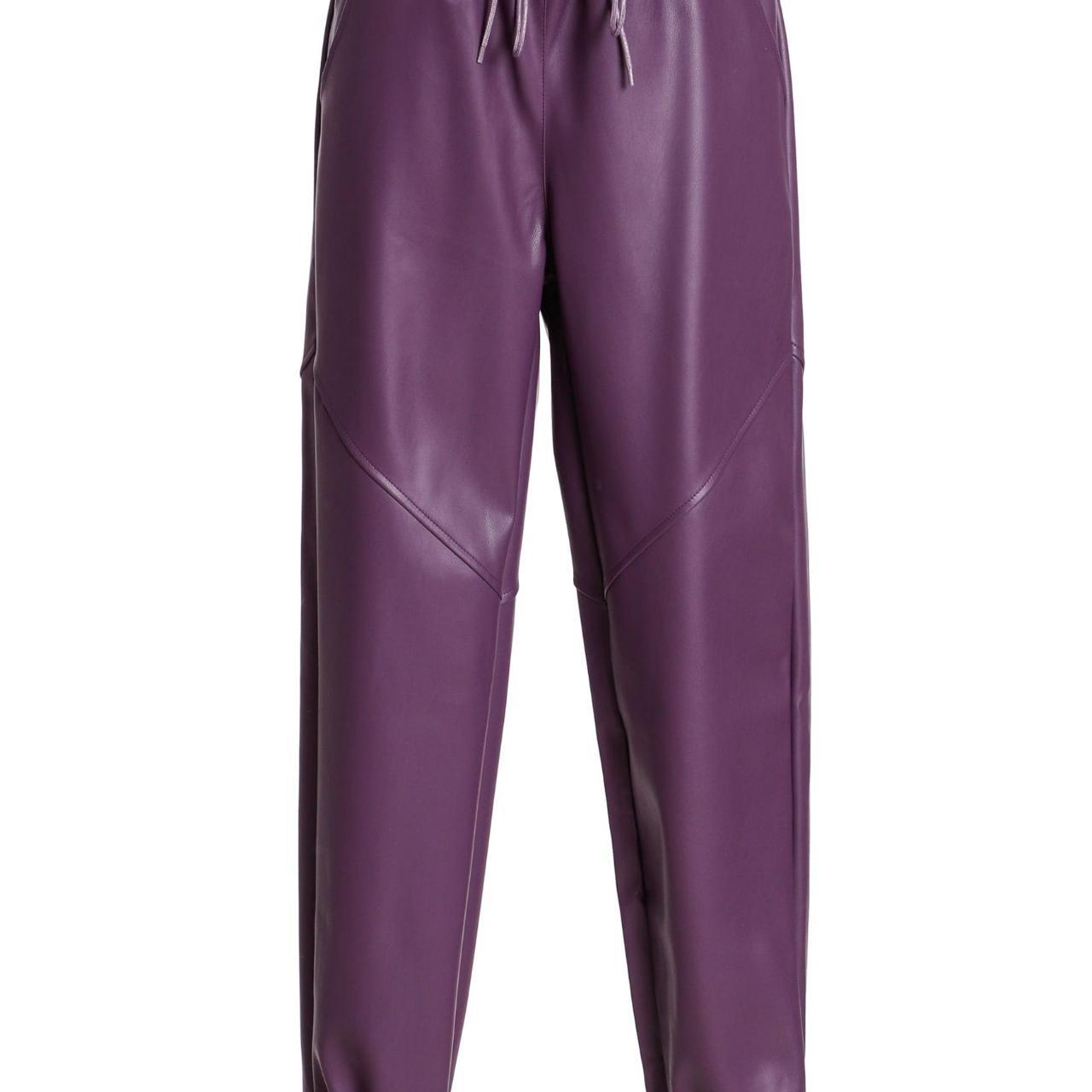 NEW Faux Leather Jogging Pants Purple Sizes: 2US /... - Depop