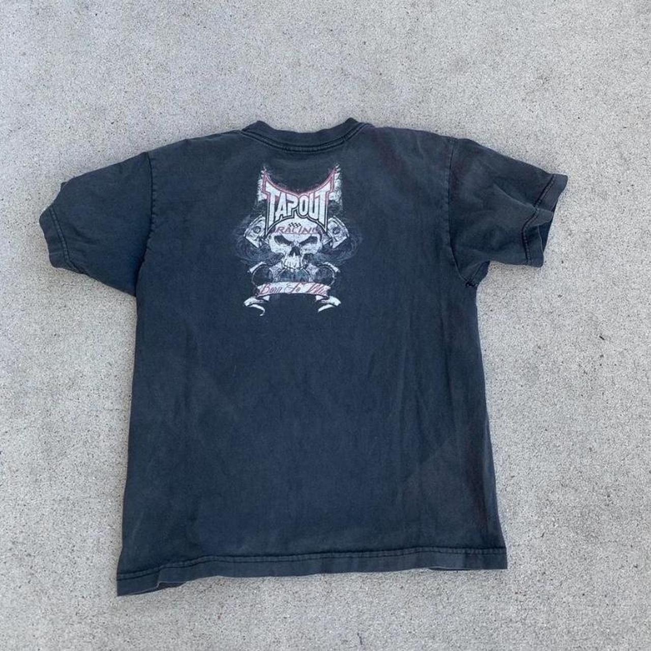 Y2k Emo Tapout Skull cross shirt affliction... - Depop