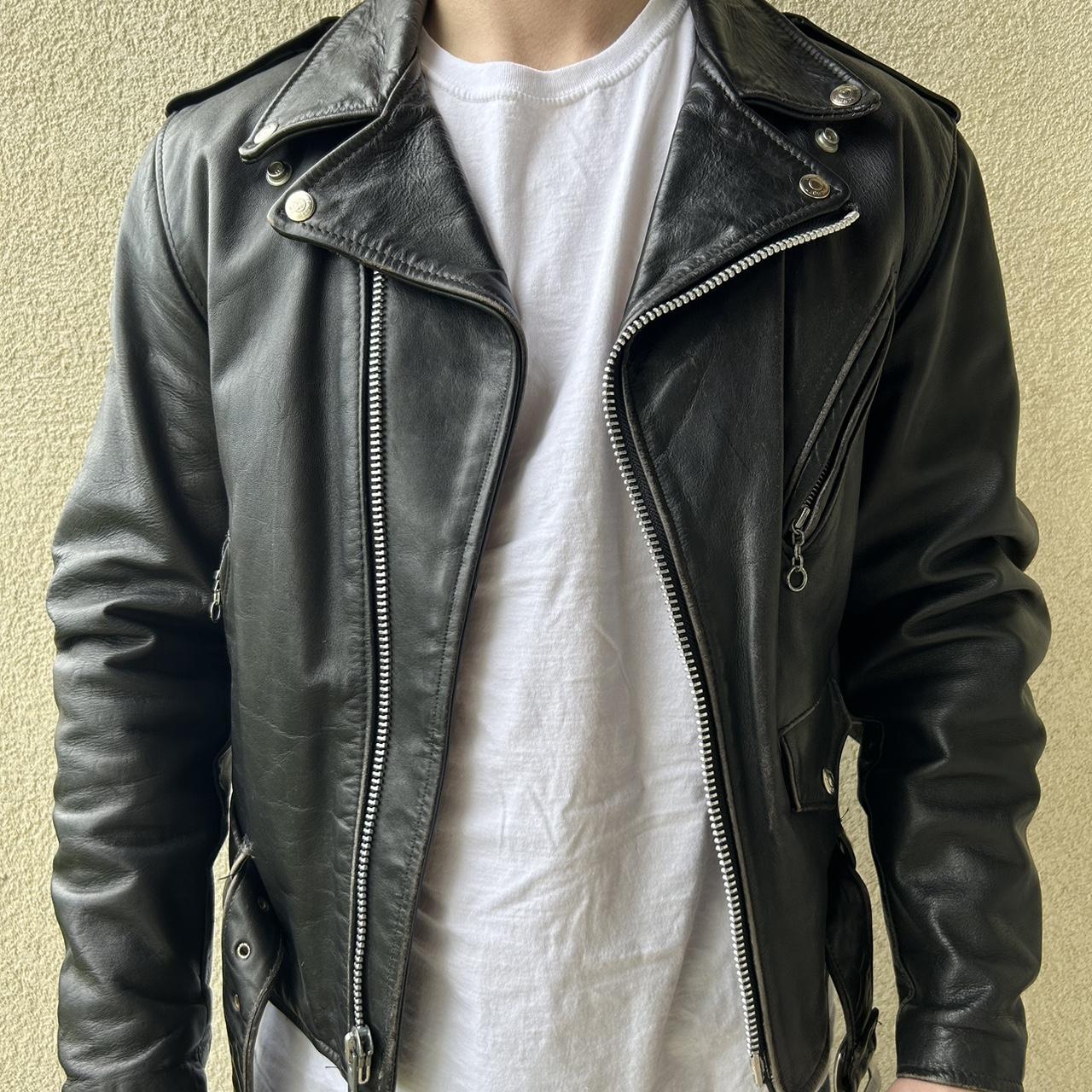 SCHOTT PERFECTO LEATHER BIKER JACKET Color: Black... - Depop