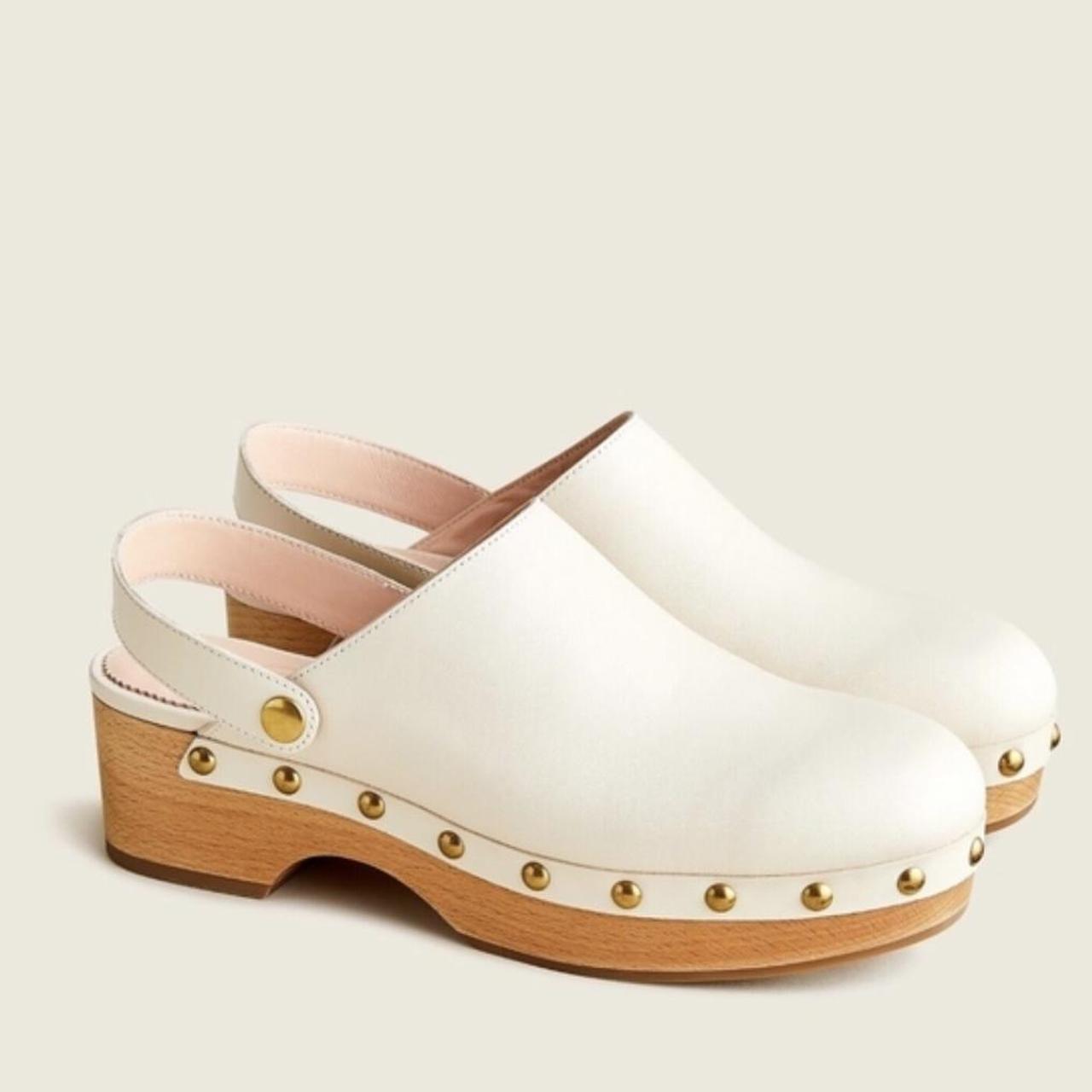 J.Crew Women's Cream Clogs | Depop