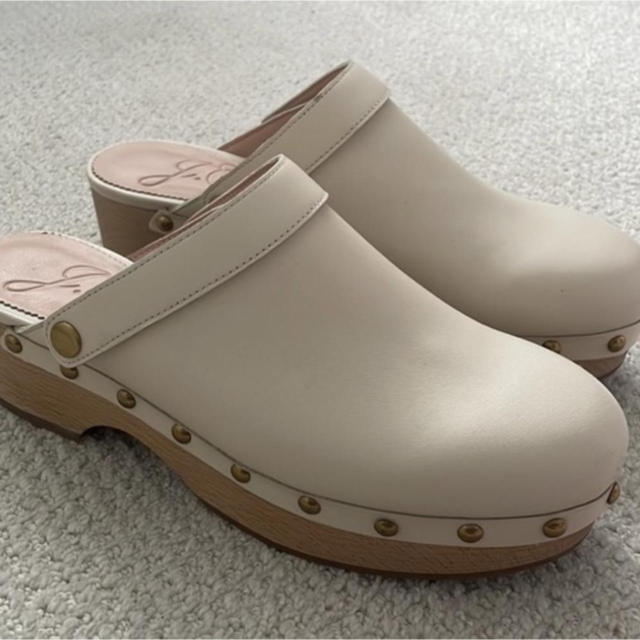 J.Crew Women's Cream Clogs | Depop