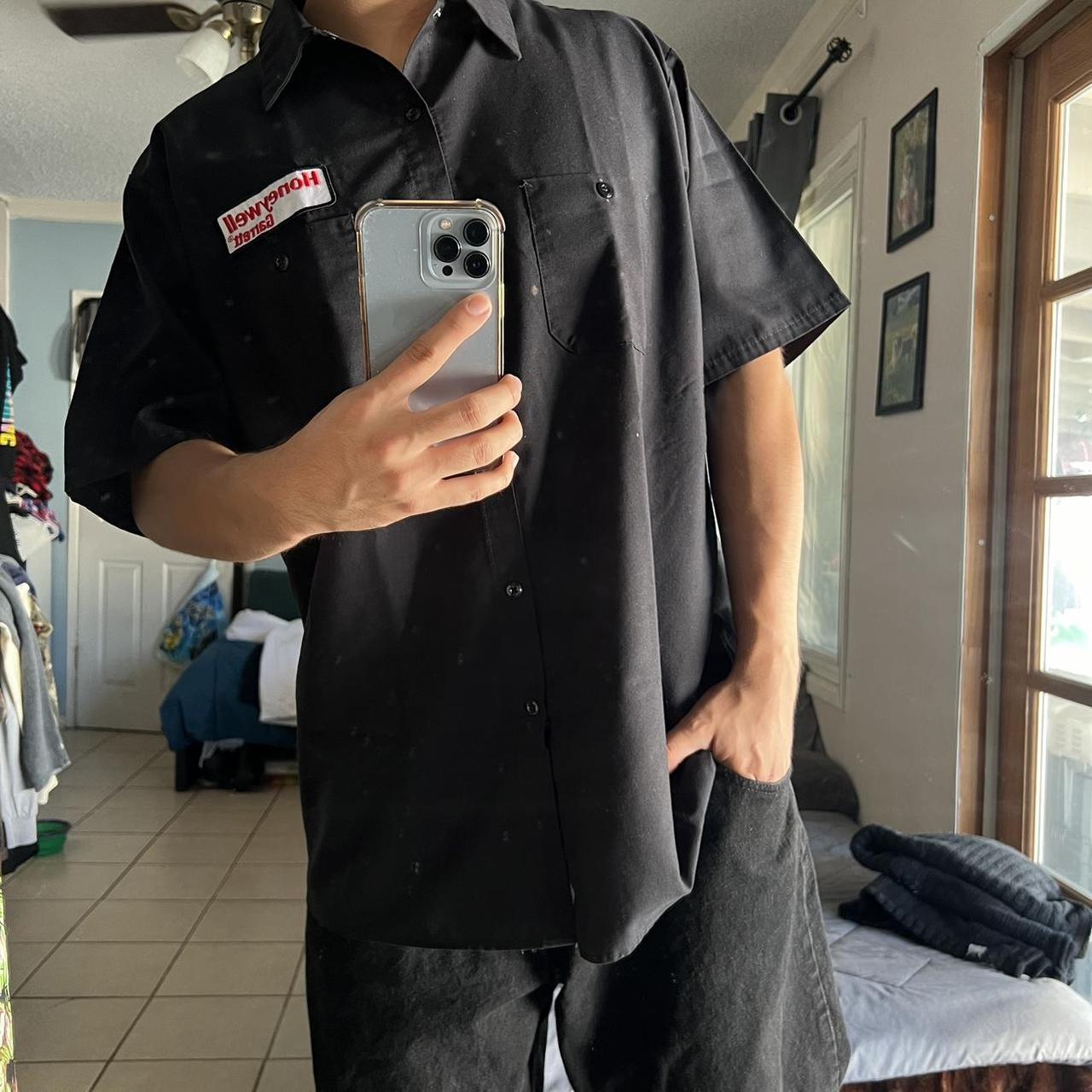 Vintage Workwear Mechanic Button-Up Shirt Details:... - Depop