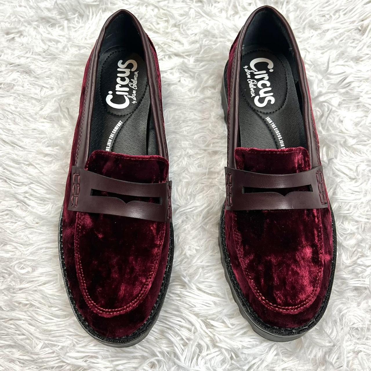 Circus by Sam Edelman Women's Burgundy and Red Loafers | Depop