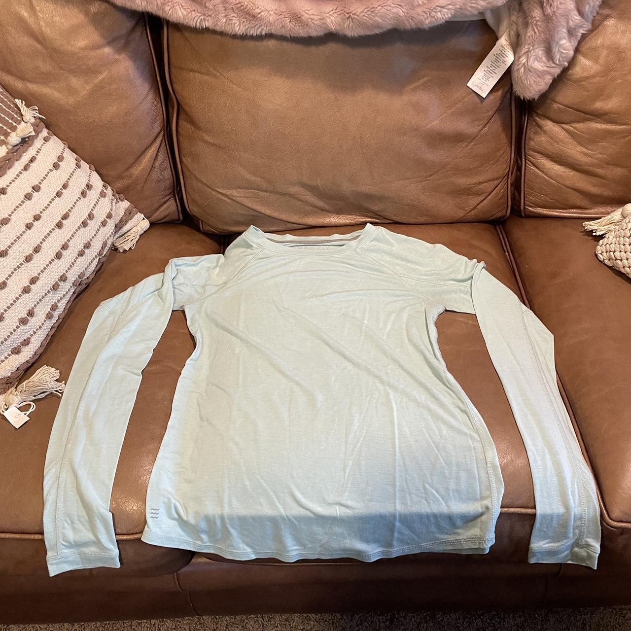 Free Fly Shirt sea foam green size small upf sun... - Depop
