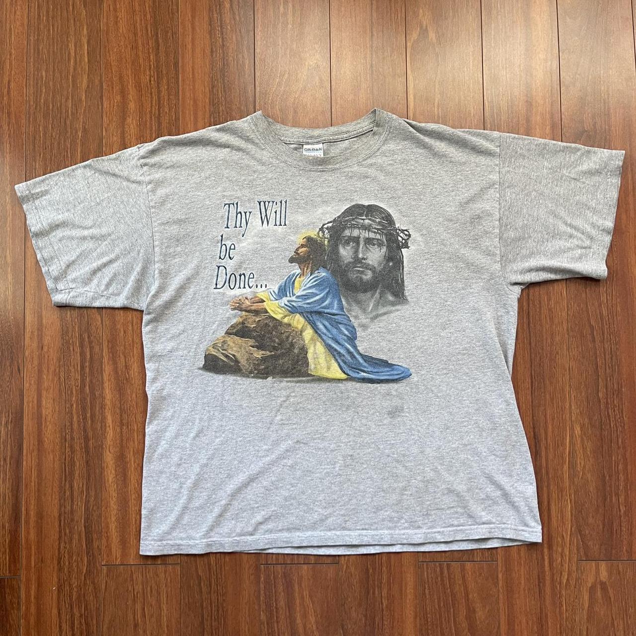 Y2K Jesus Thy Will Be Done X-Large T-Shirt 24.5 x... | Depop