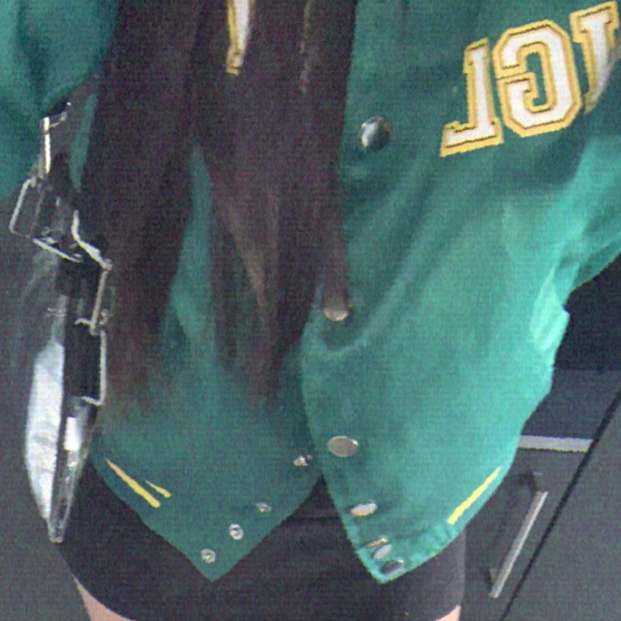 Pretty little thing green and yellow racer/bomber... - Depop