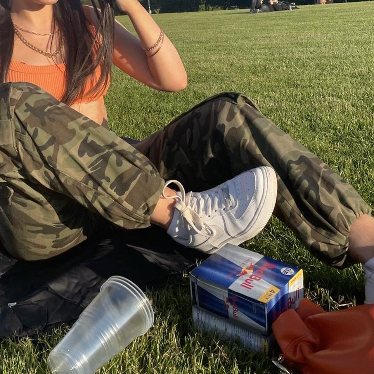 Army print cargos/parachute trousers Shein - Depop