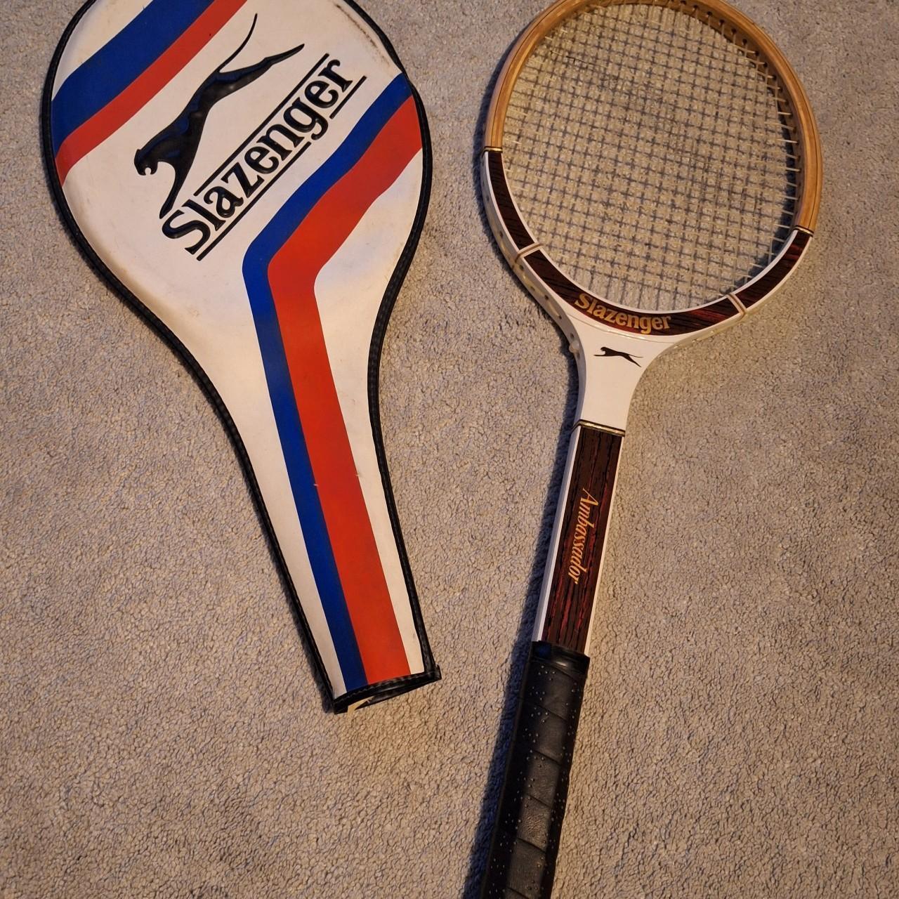 Slazenger White and Blue Raquet-sports | Depop