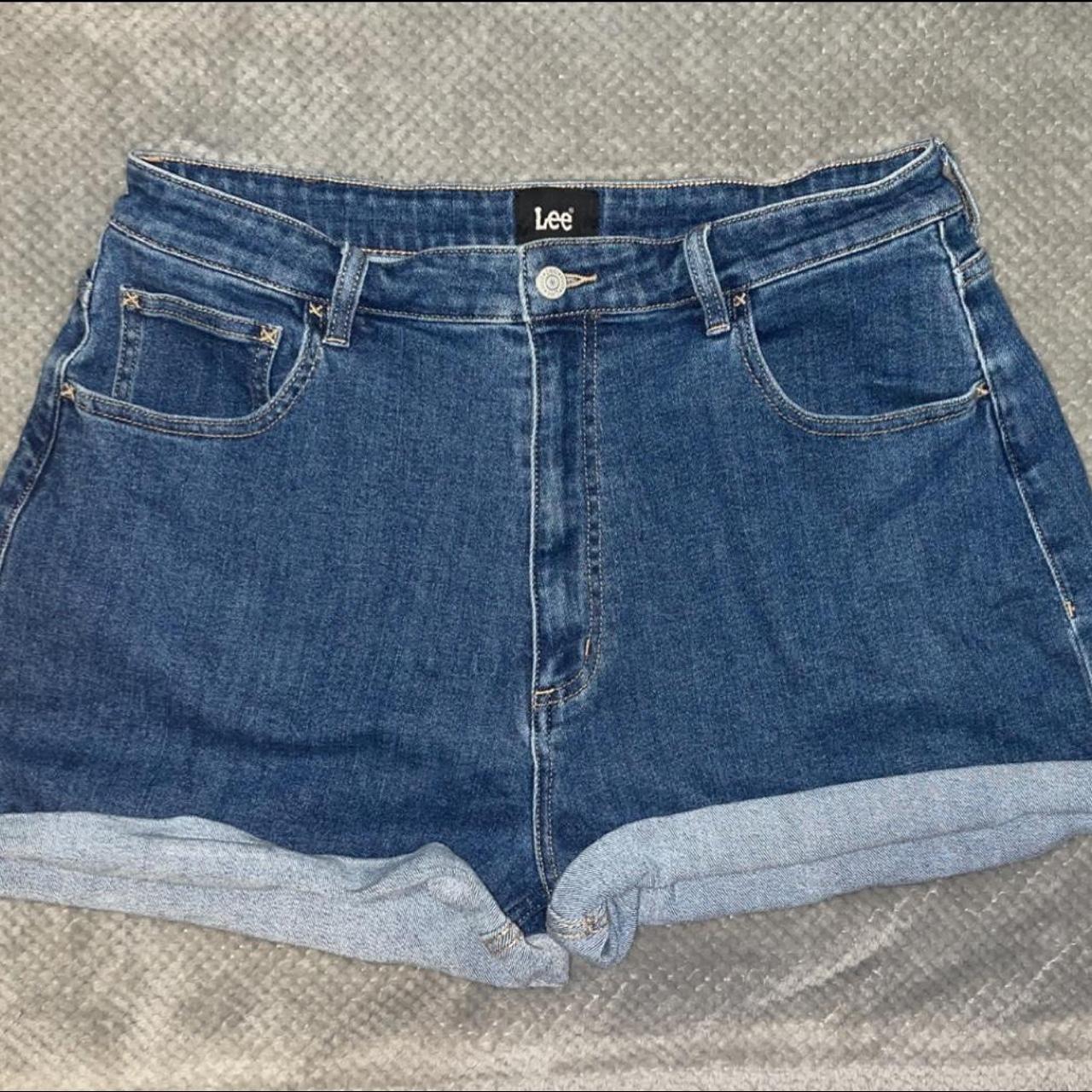 Lee shorts in denim blue, size 16. worn once, great... - Depop