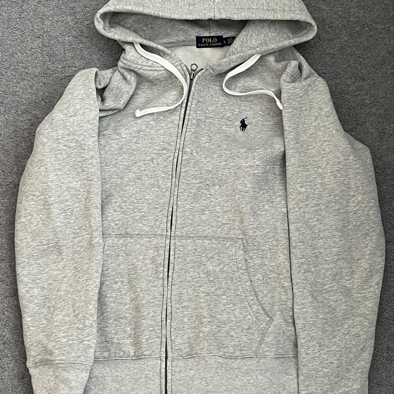 Grey ralph lauren hoodie Standard hoodie fits nice... - Depop