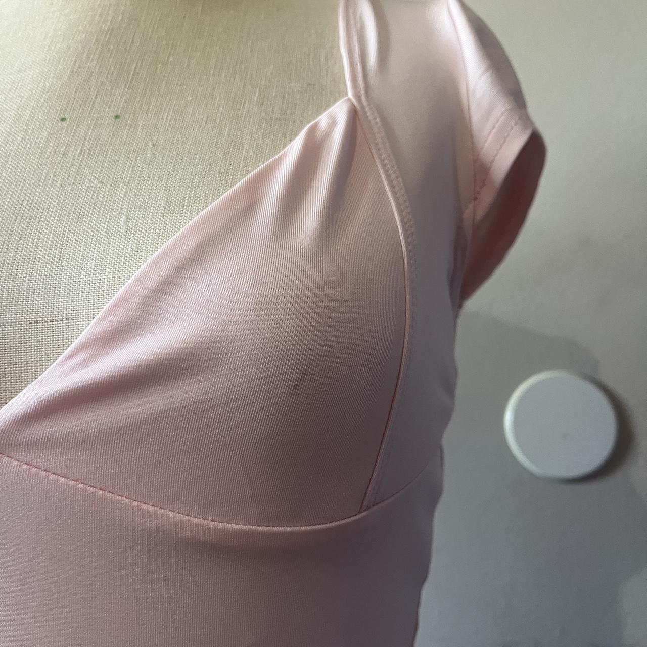 Pink Y2K style top with a small stain on the front... | Depop