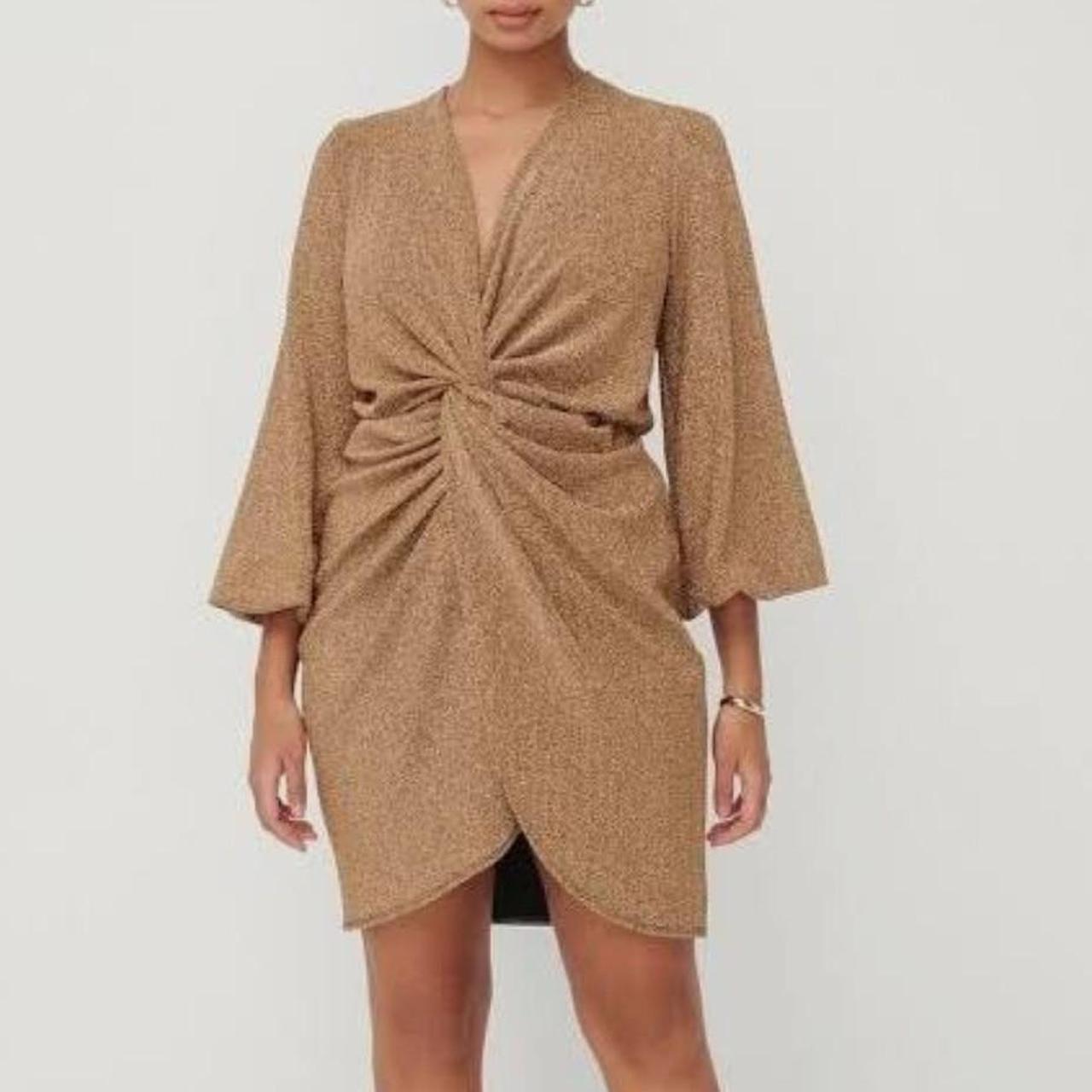 #SHEIKE studio dress Gold Size 8 (very stretchy... - Depop