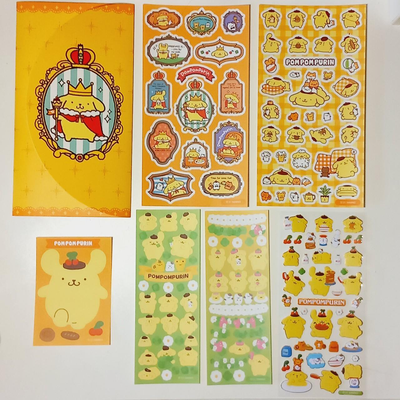 Sanrio Yellow and Orange Stickers | Depop