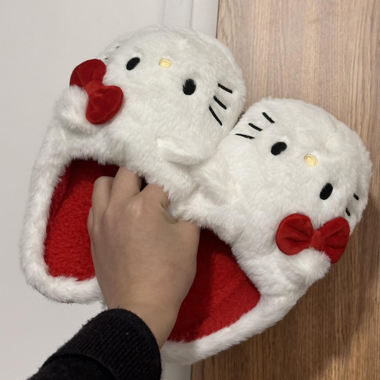 Hello Kitty mascot winter fluffy slippers ️ Sizes... - Depop