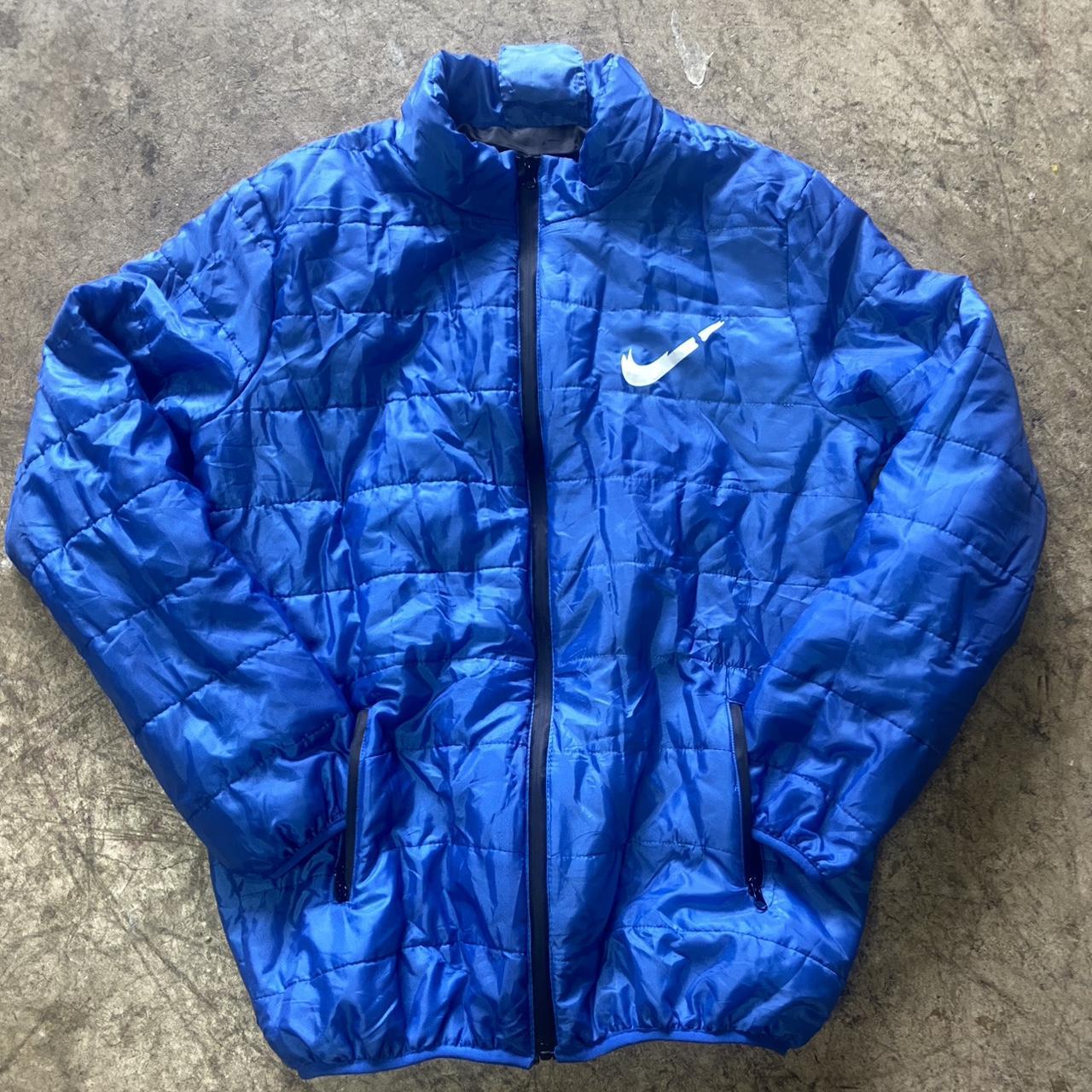 Blue Retro Vintage Nike Air Puffer Jacket Size... - Depop