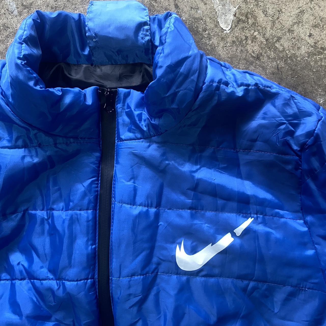 Blue Retro Vintage Nike Air Puffer Jacket Size... - Depop