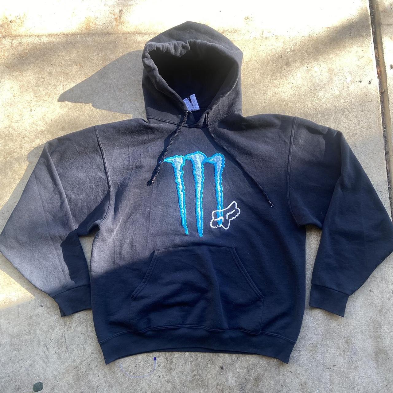 Monster Energy x Fox Facing Light blue embroidered... - Depop